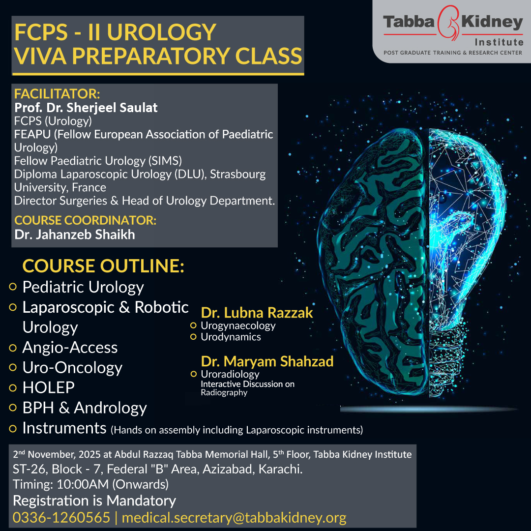 FCPS-II Urology Viva Preparatory Class on 2nd November, 2025 - Tabba Kidney